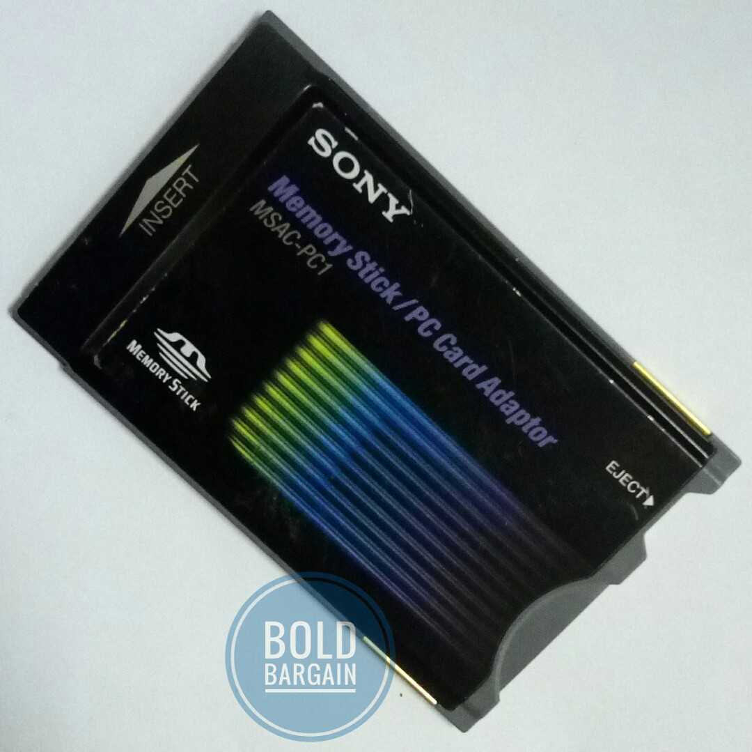 SONY MSAC-PC1 Memory Stick PC Card PCMCIA Adapter Made in Japan, Mobile ...
