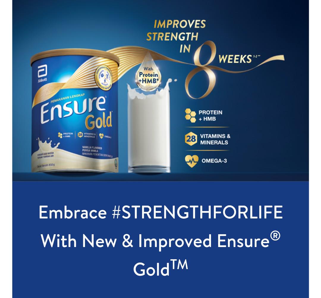 Sold Out!!! Ensure Gold Vanilla / Wheat 850g (New & Improved Formula ...