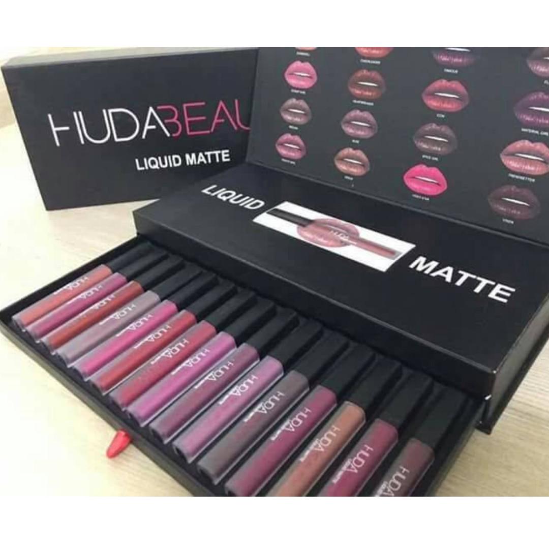 HUDA BEAUTY 16 Matte Liquid Lipstick Set - READY STOCK!!, Beauty ...