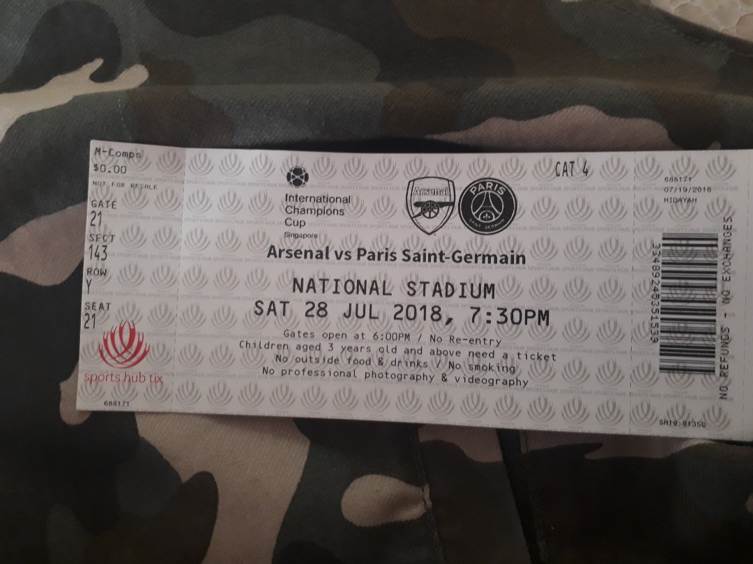 Arsenal Ticket, Tickets & Vouchers, Event Tickets on Carousell