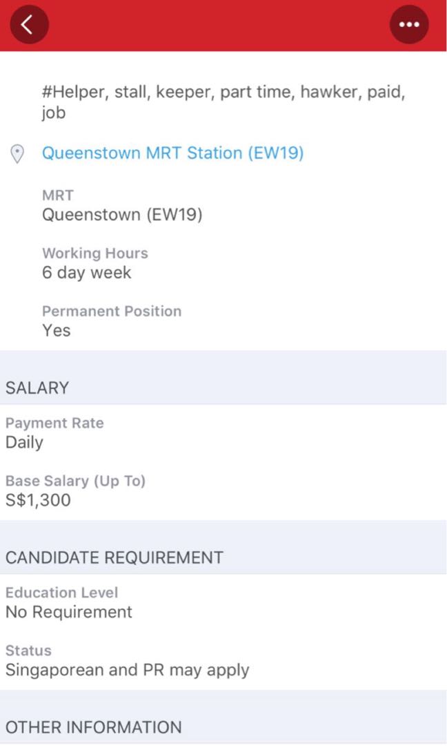 Hawker stall helper, Everything Else on Carousell