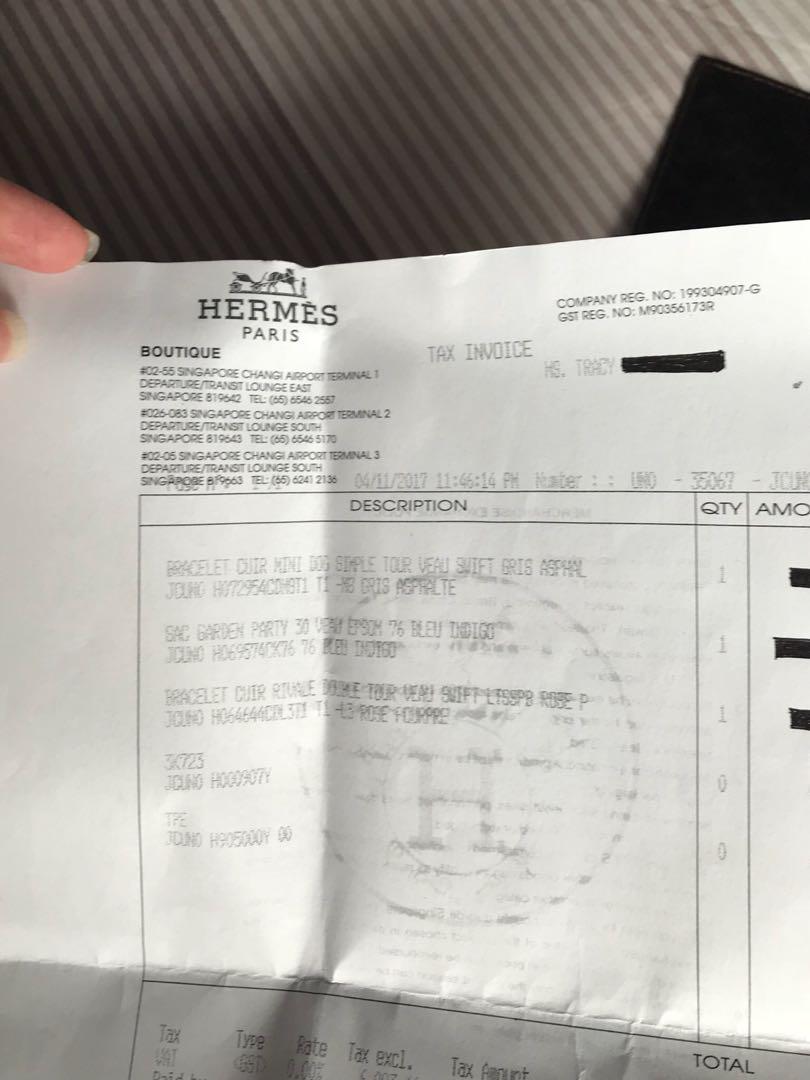 hermes receipt paris
