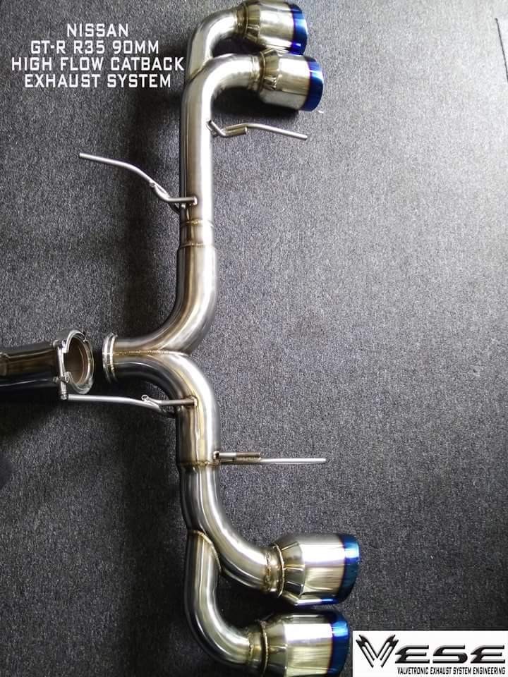 Nissan GT-R R35 90mm High Flow Catback Exhaust System, Auto Accessories ...