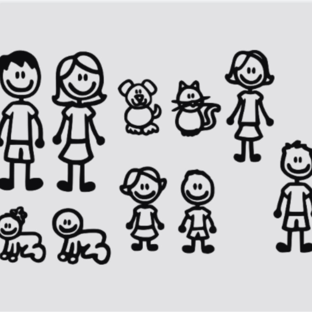 Stick Family Sticker & other Custom Design Vinyl Stickers, Design ...