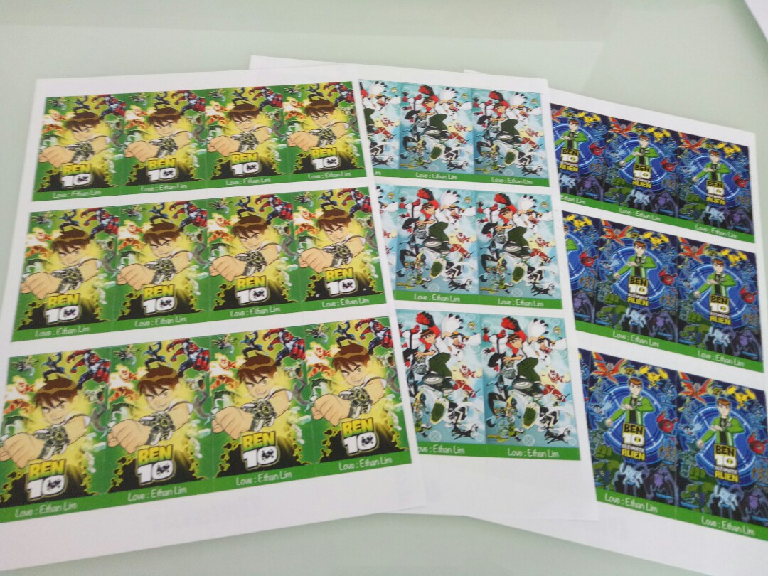 Ben 10 goodie bag stickers / sticker / party/ tag/, Hobbies & Toys ...