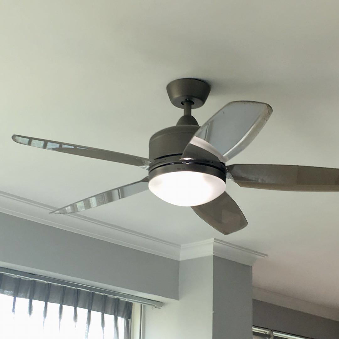 Crestar Ceiling Fan with light ( grey color) 48 inches, Furniture ...