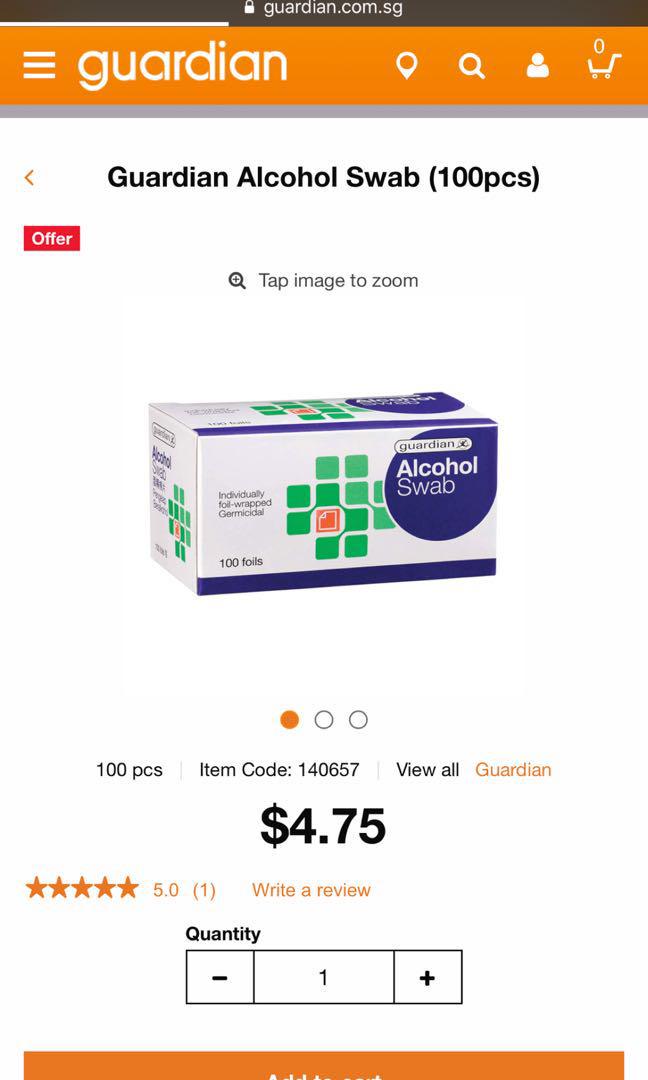 Guardian Alcohol Swab on Carousell
