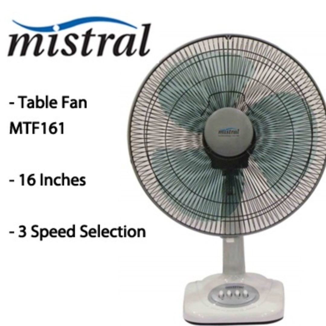 Mistral 12 Inch Table Fan - Model MTF 121, Furniture & Home Living ...
