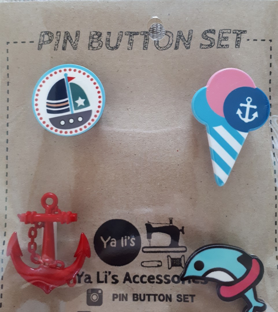 Pin on button set, Hobbies & Toys, Stationery & Craft, Craft Supplies & Tools on Carousell