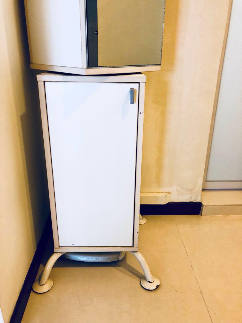 Revolving Dressing Mirror cabinet with storage, Furniture & Home Living ...