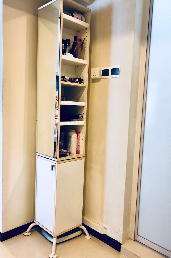 Revolving Dressing Mirror cabinet with storage, Furniture & Home Living ...