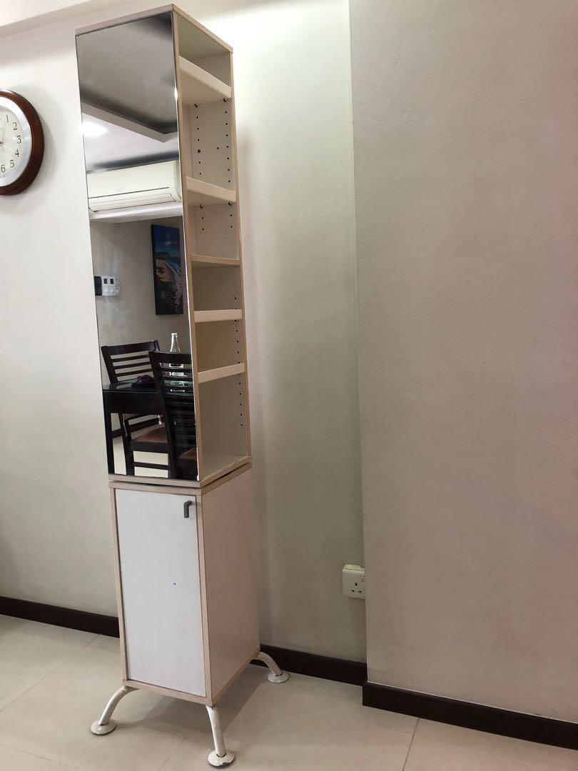 Revolving Dressing Mirror cabinet with storage, Furniture & Home Living ...