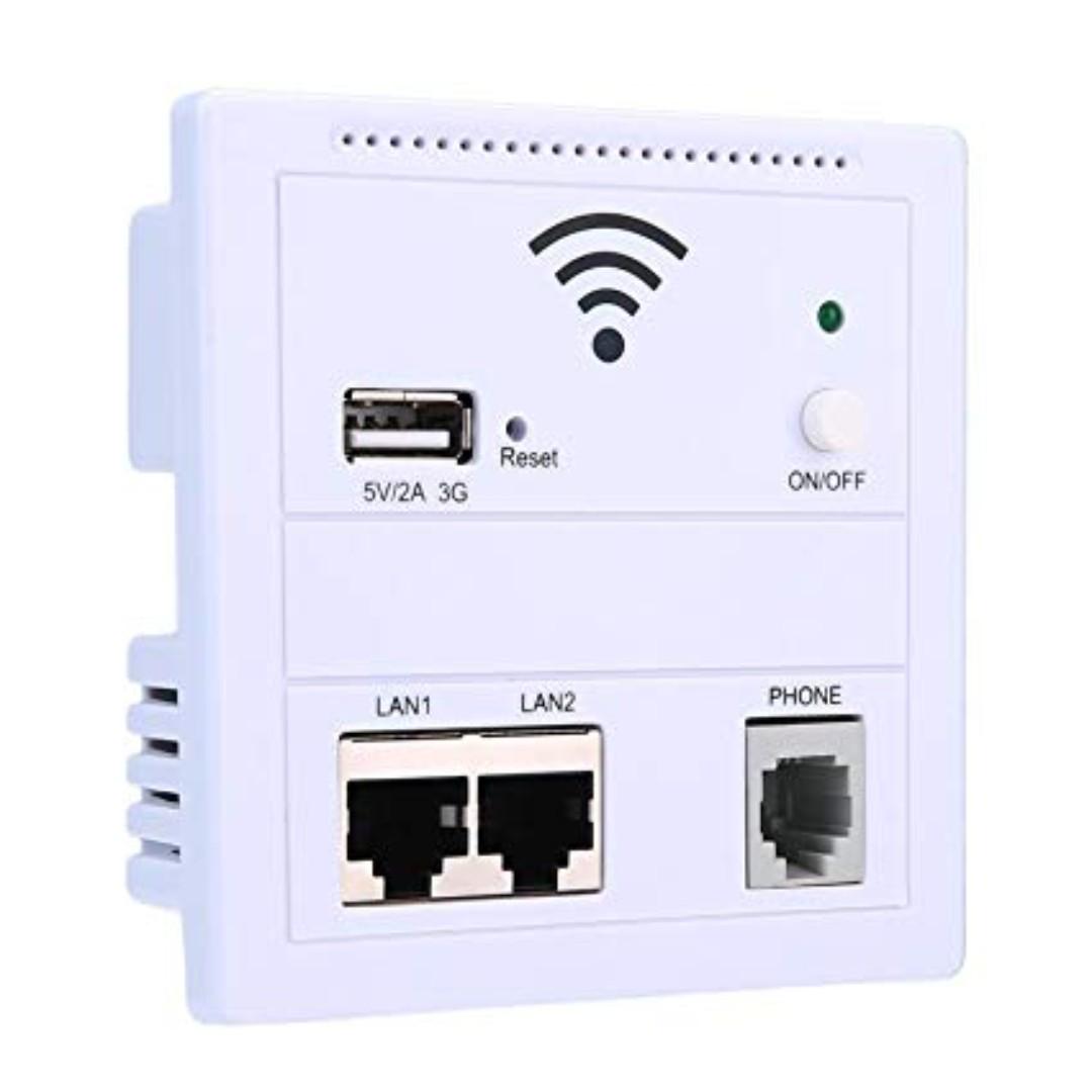 Wireless WiFi Panel Home Router with Switch and 5V 2A AP Indoor Wall ...