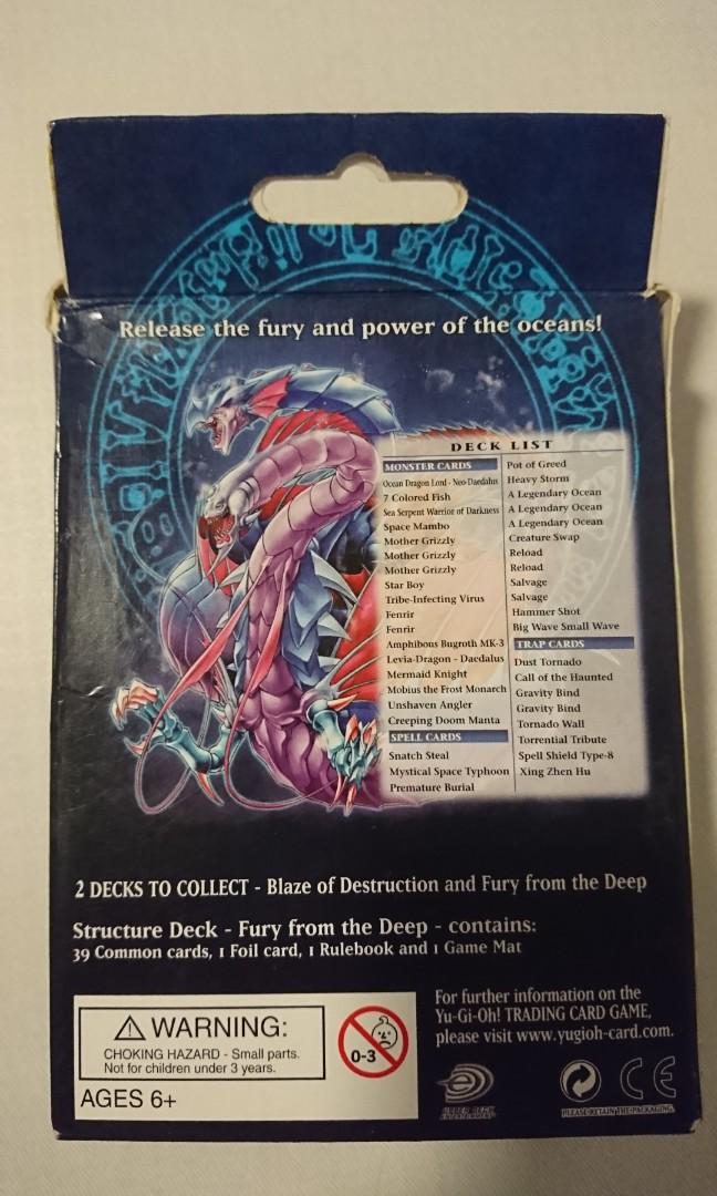 YuGiOh structured deck - Fury from the Deep, Hobbies & Toys, Toys ...