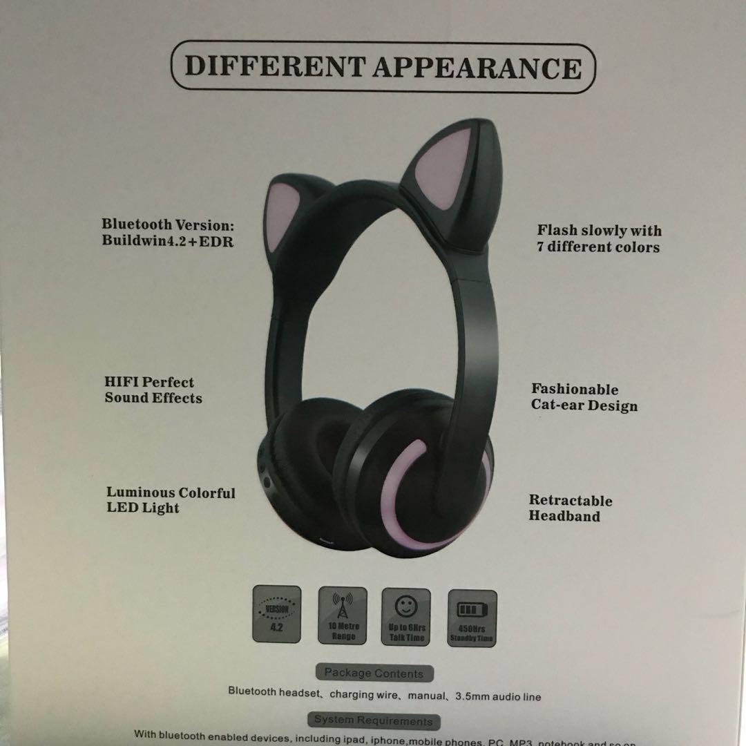 Brand New Wireless Cat Headphones Neko Headphones, Audio, Headphones ...
