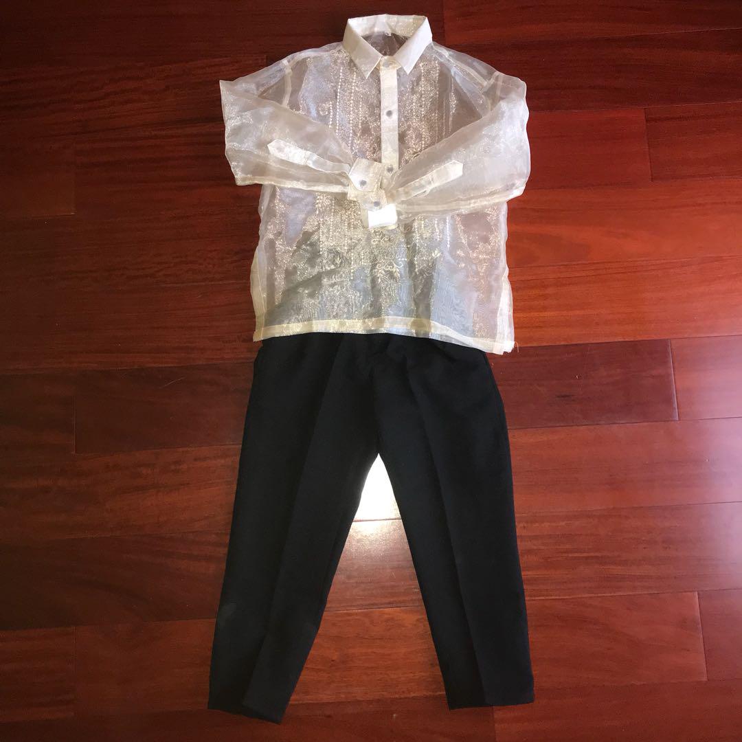 Buwan ng Wika Costume - Barong Tagalog and slacks, Babies & Kids ...