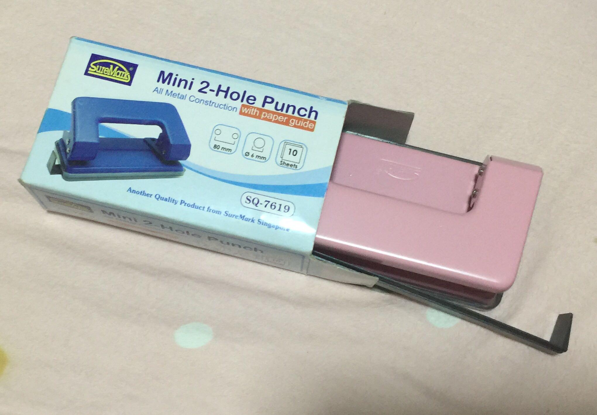 Mini 2-Holes Puncher (SQ-7619), Hobbies & Toys, Stationery & Craft ...