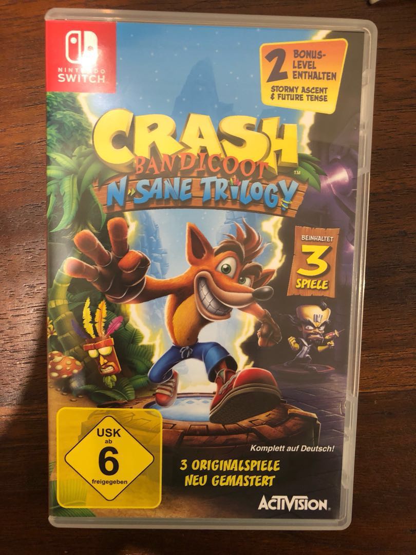 Nintendo Switch Crash Bandicoot NSane Trilogy, Video Gaming, Video ...