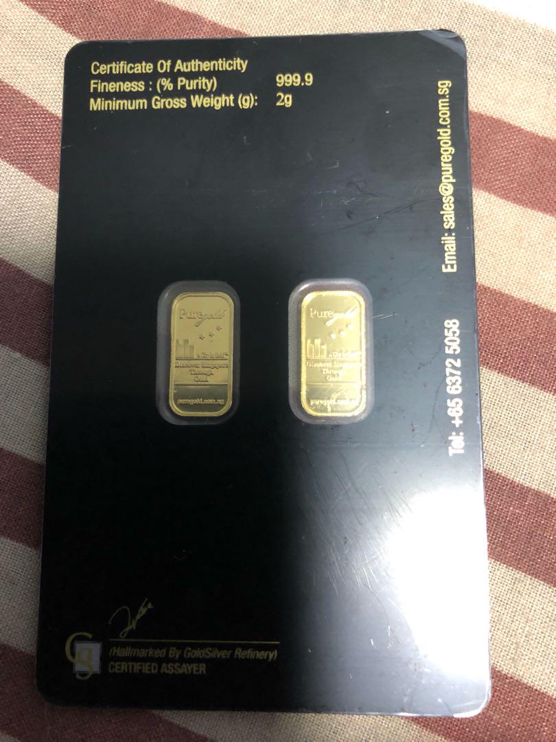 Two gold bar, Women's Fashion, Jewelry & Organisers, Precious Stones on ...