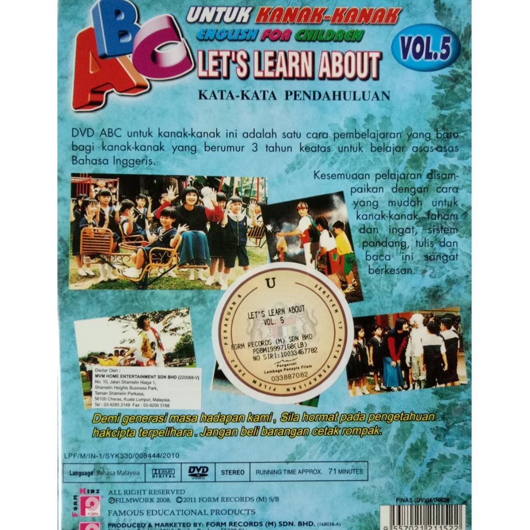 ABC Untuk Kanak-Kanak Vol.5 DVD (Malay Version), Hobbies & Toys, Music & Media, CDs & DVDs on ...