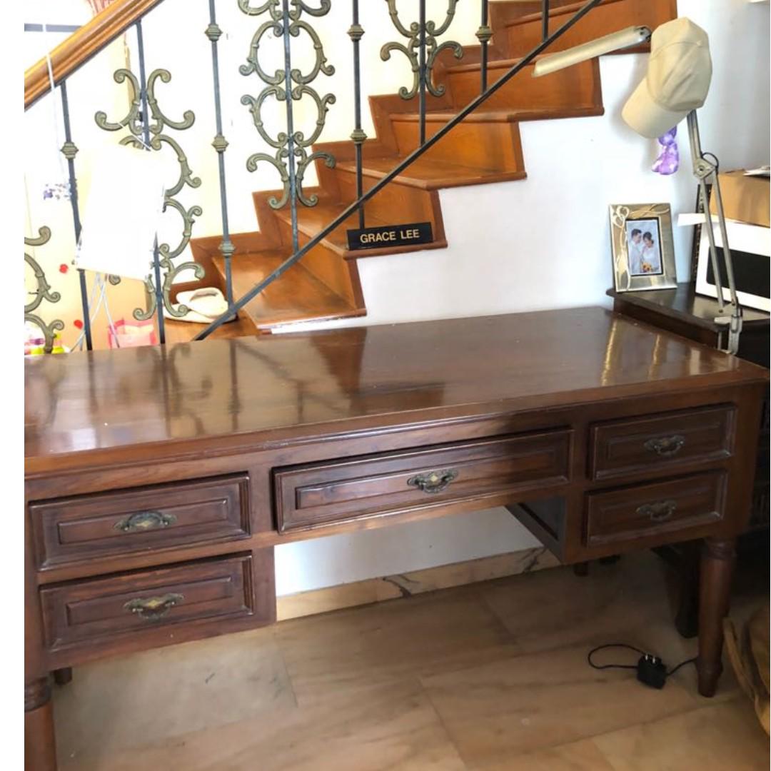 Antique Balinese Teak Writing Table, Furniture & Home Living, Furniture ...