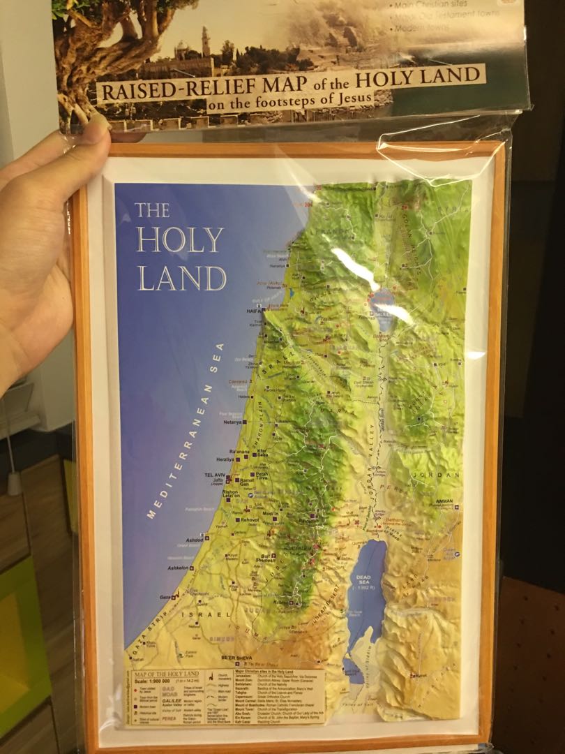 Embossed Raised-Relief Map of Israel, Everything Else on Carousell