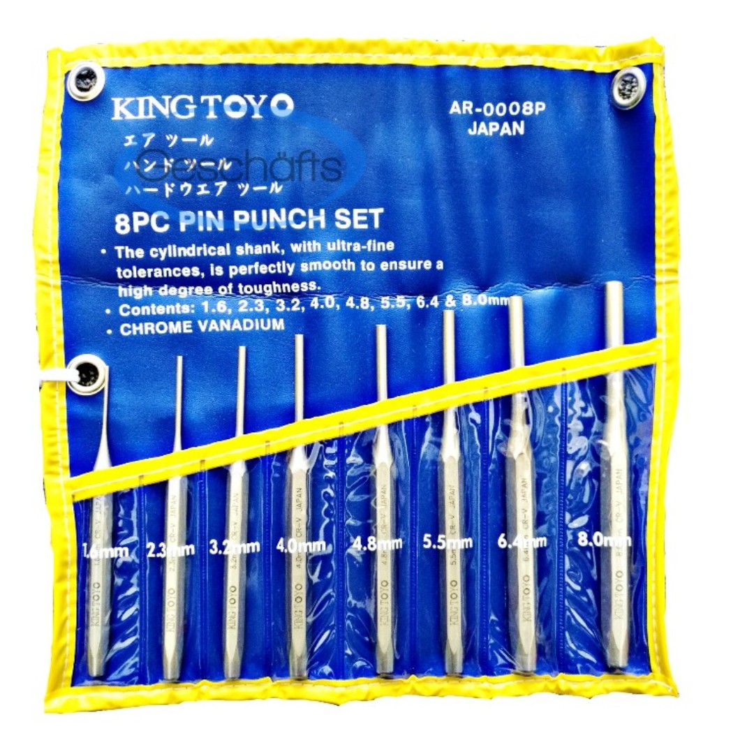 King Toyo 8 Pcs Pin Punch Set, Auto Accessories on Carousell