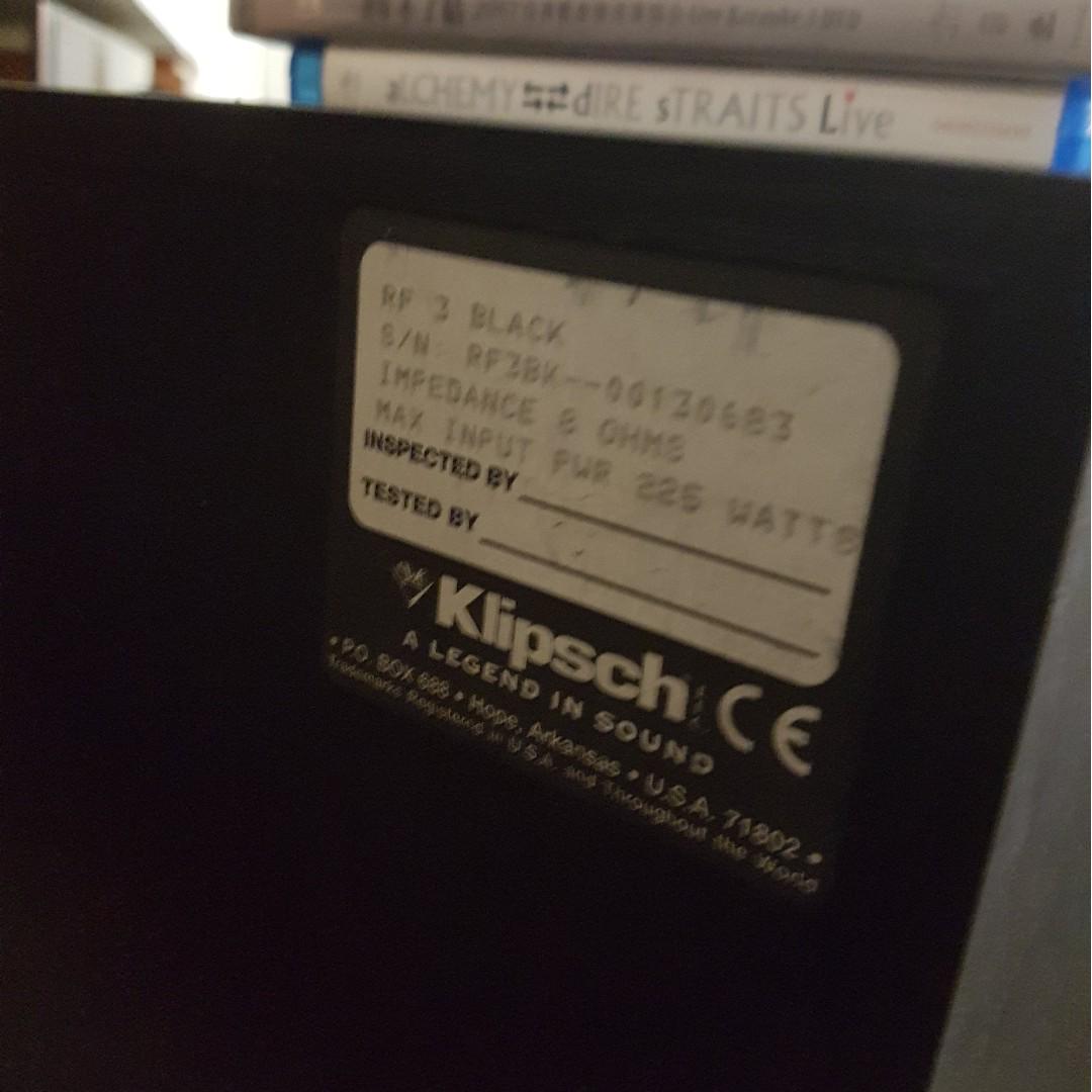 Klipsch Floor Standing Speakers - RF3 (Black), Audio, Soundbars ...