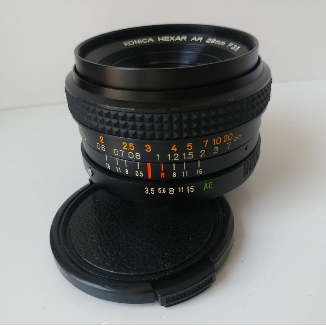 Konica Hexar AR 28mm F3.5 Konica mount, 攝影器材, 鏡頭及裝備 - Carousell