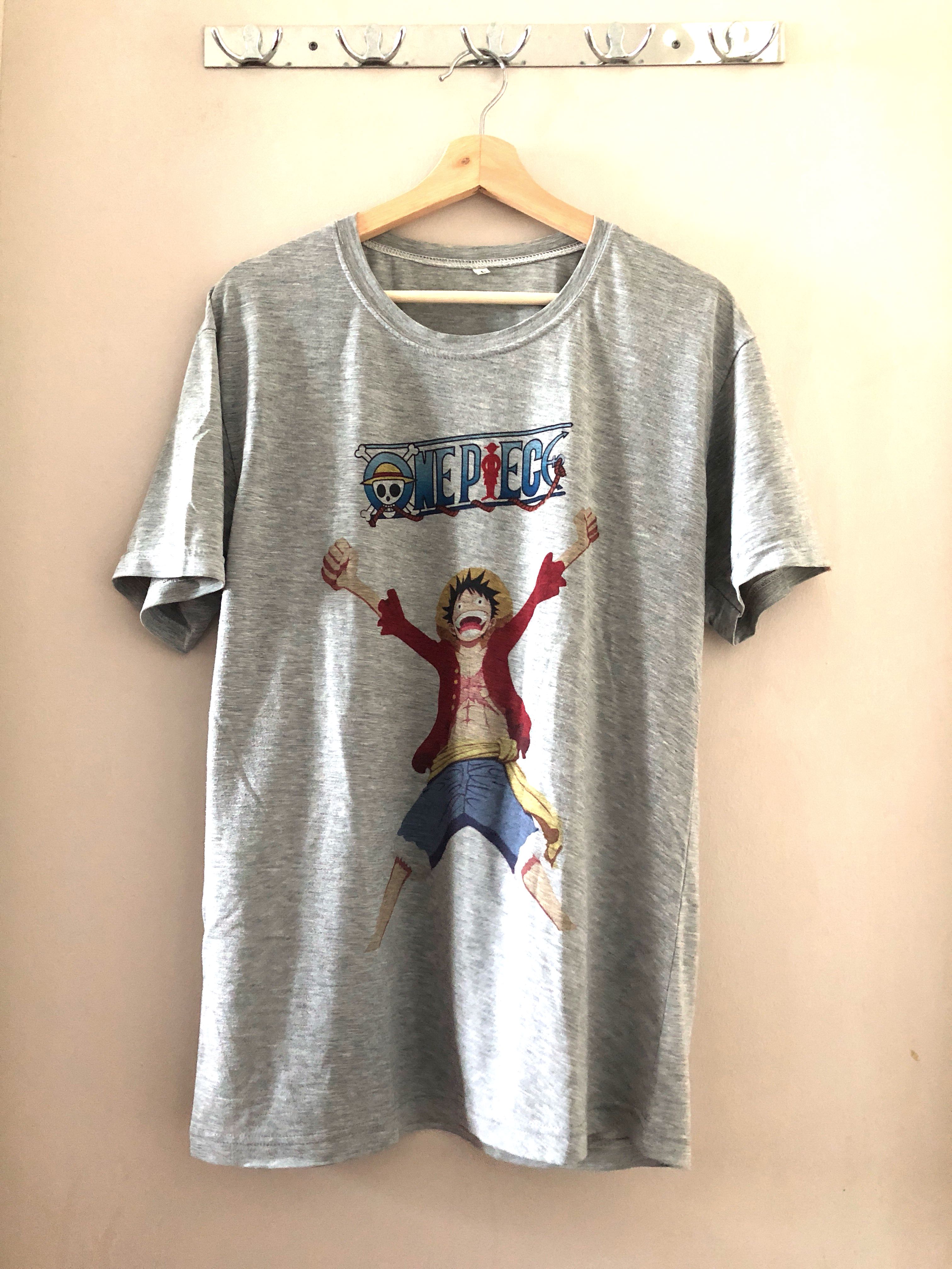 Luffy One Piece Grey Tshirt, Women's Fashion, Tops, Other Tops on Carousell
