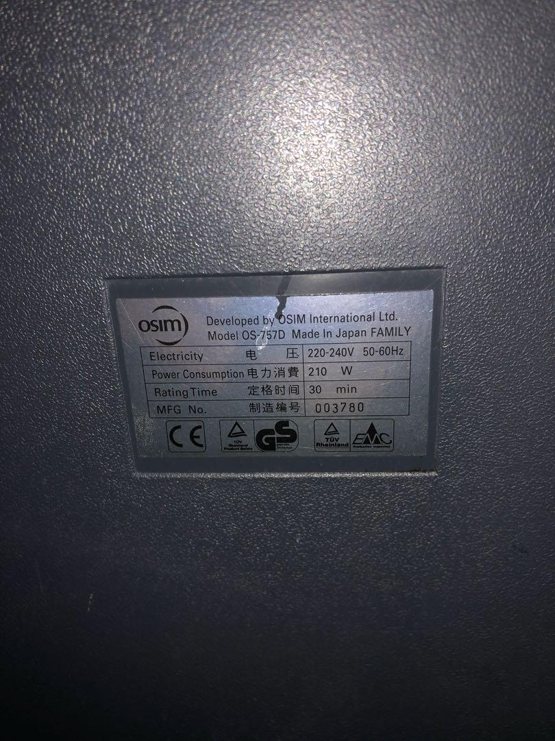 Osim Massage Chair iMedic, Furniture & Home Living, Furniture, Chairs ...
