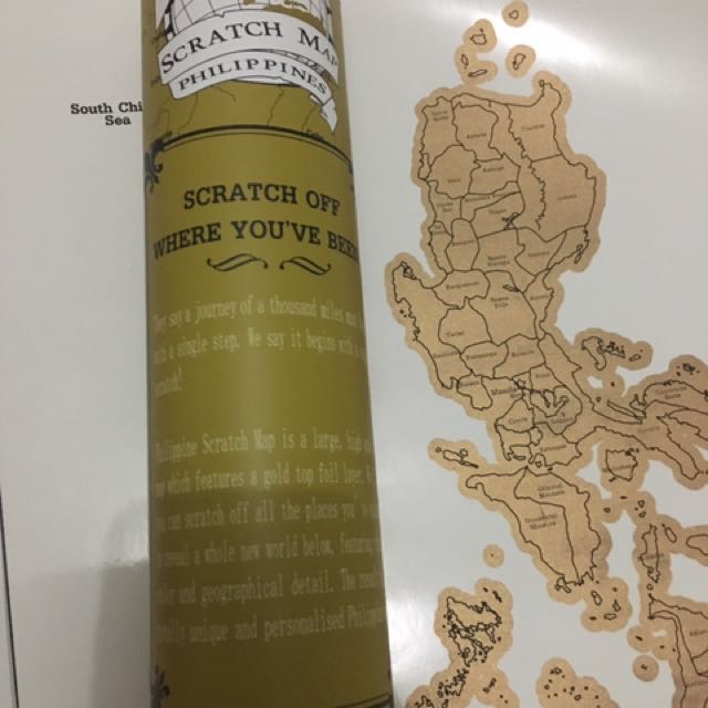 Philippine scratch map for the wandelusting traveler, Hobbies & Toys ...