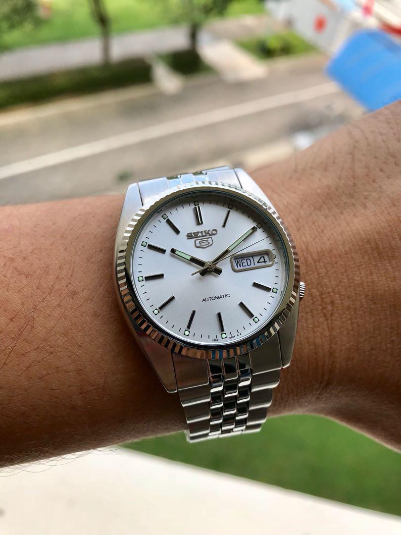 (RARE!) Seiko 5 SNXJ89 ‘Datejust’, Luxury, Watches on Carousell