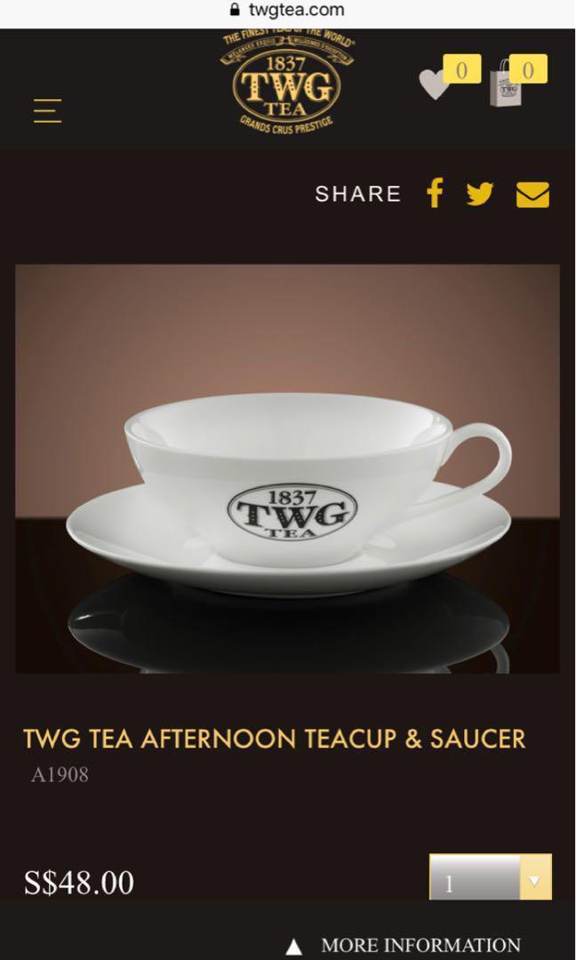 TWG tea tin + 2 Tea cups, Furniture & Home Living, Kitchenware ...