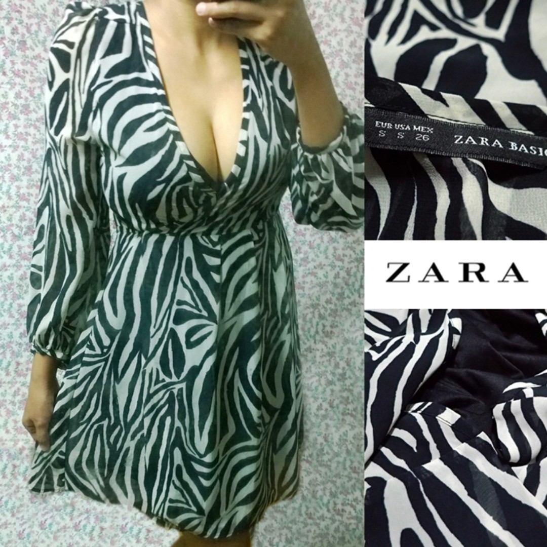 Zara Zebra Print Wrap Dress, Women's Fashion, Dresses & Sets, Dresses ...