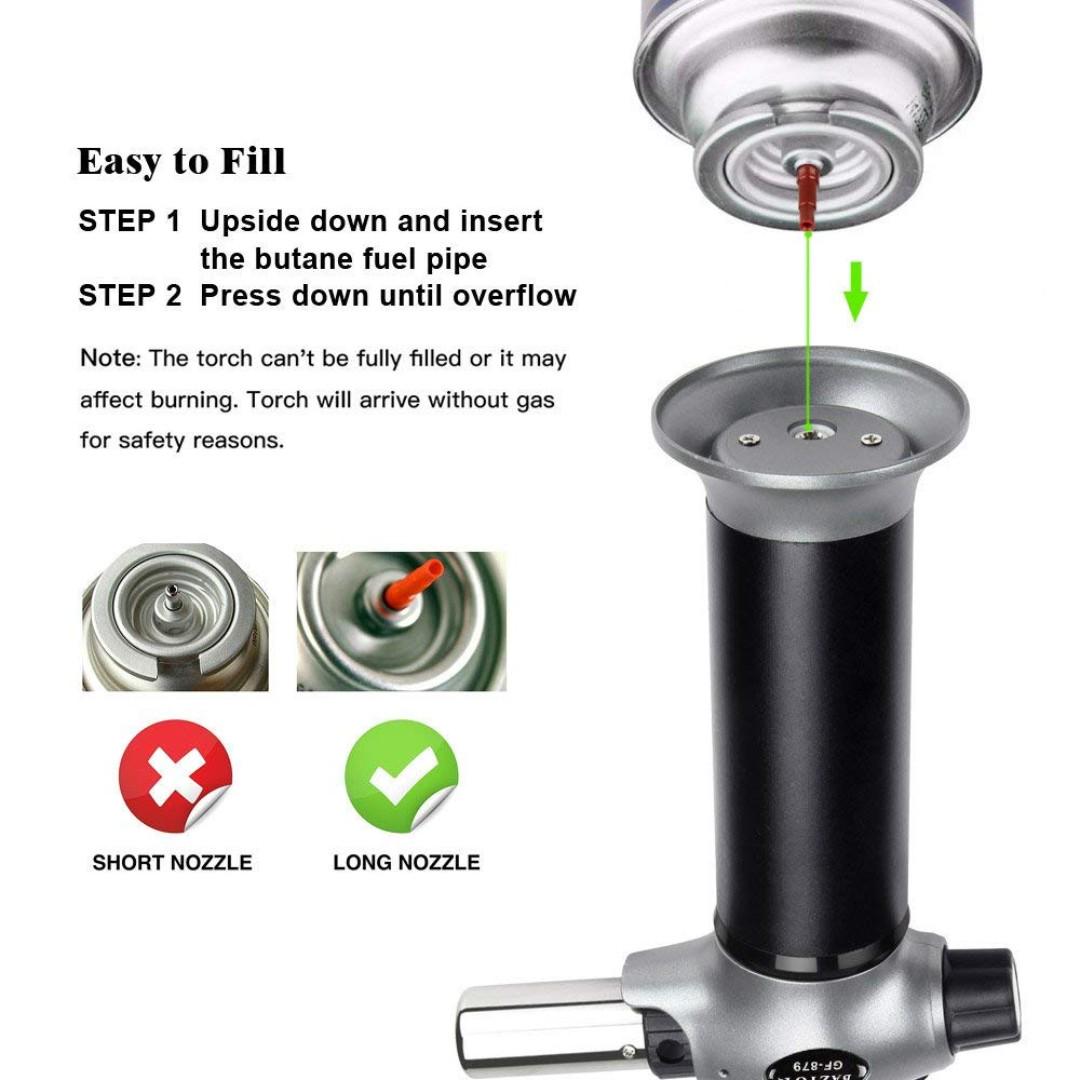 (E148) Refillable Kitchen Butane Torch Fire Starter Cigarette Lighter ...