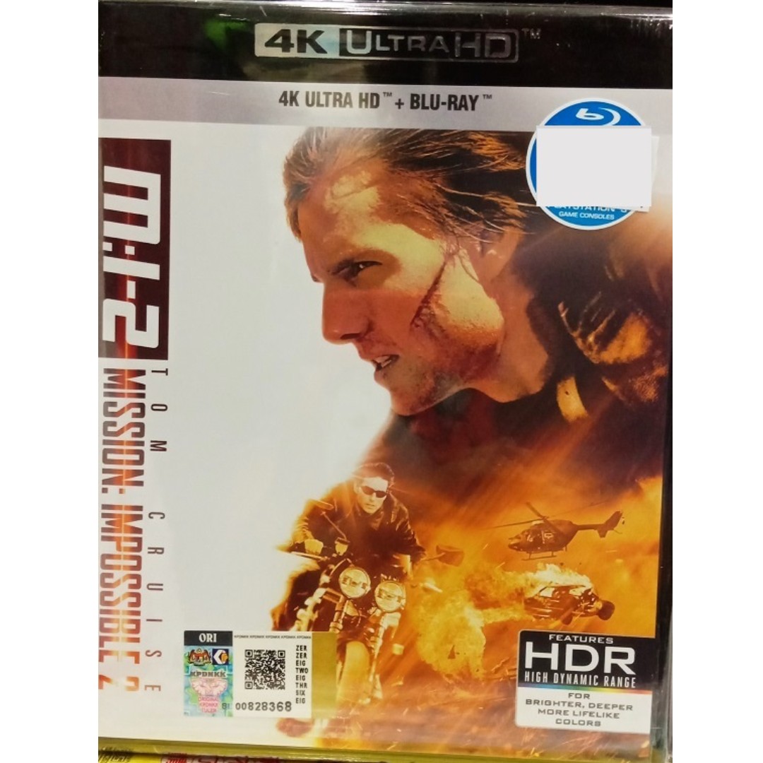 English Movie MI2 Mission Impossible 2 Tom Cruise 4K Ultra HD Blu-ray ...