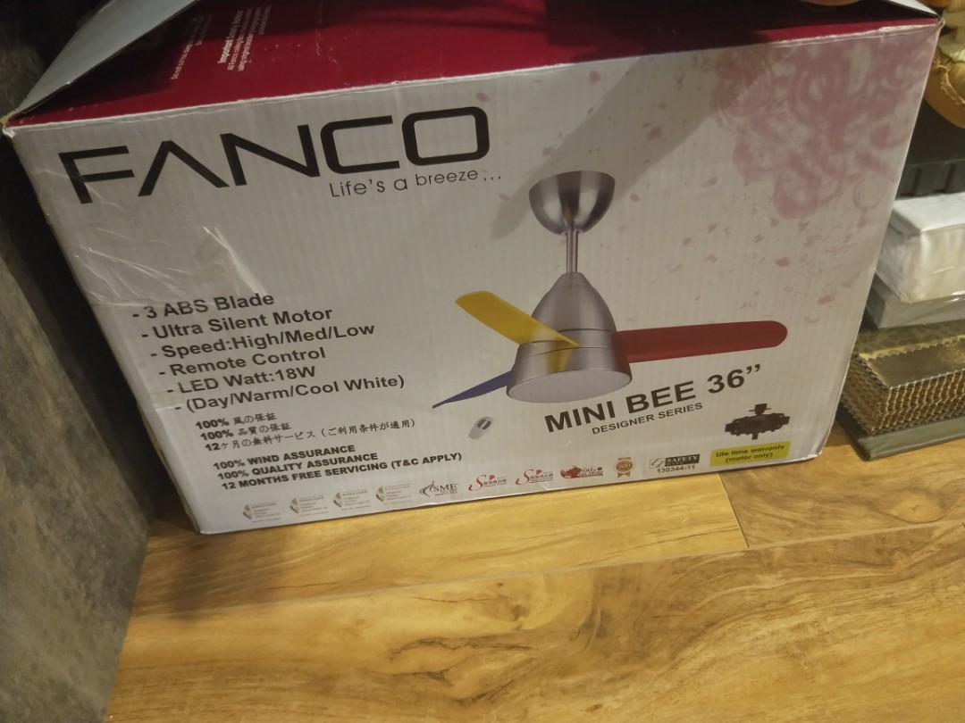 Fanco Ceiling Fan - Mini Bee 36", Furniture & Home Living, Lighting ...