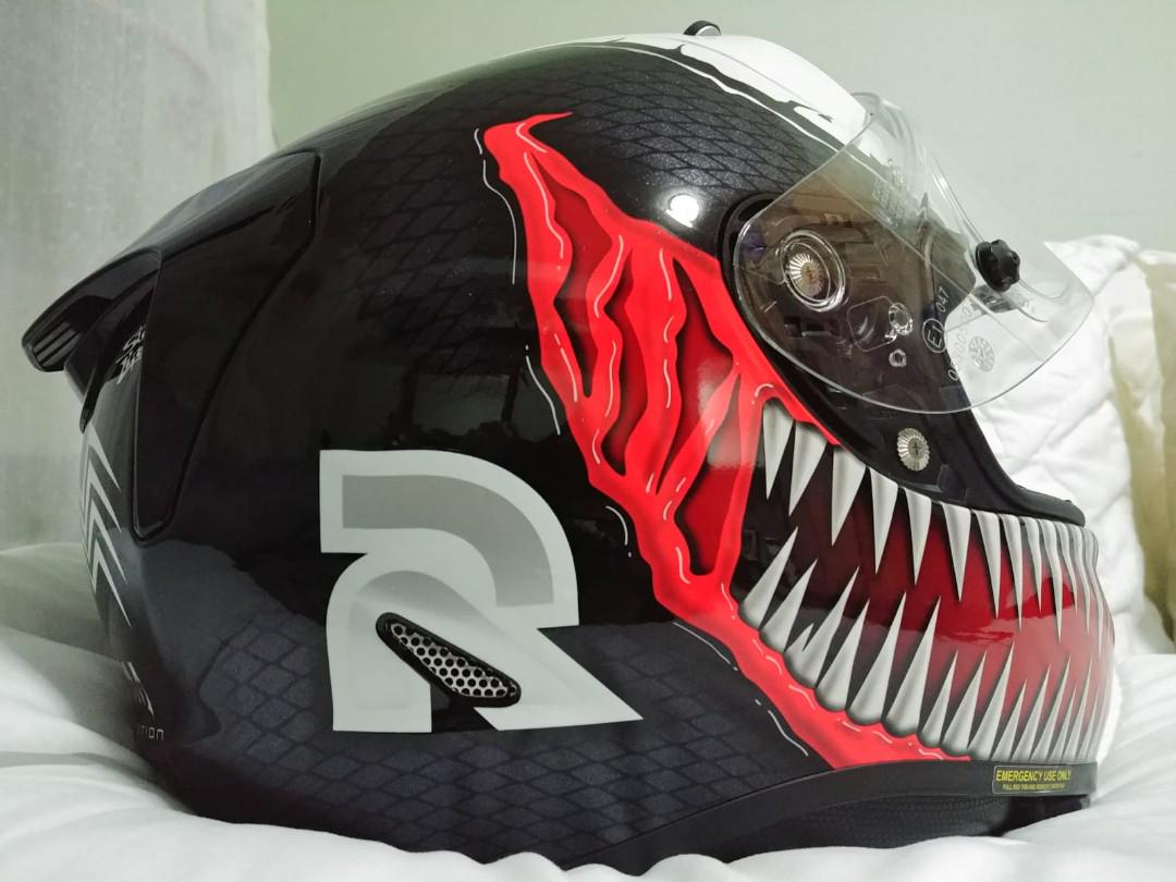 HJC RPHA 11 MARVEL's Venom Helmet, Motorcycles, Motorcycle Apparel on ...