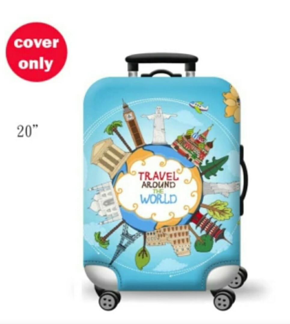 Luggage Cover Travel the World, Hobbies & Toys, Travel, Luggage on ...