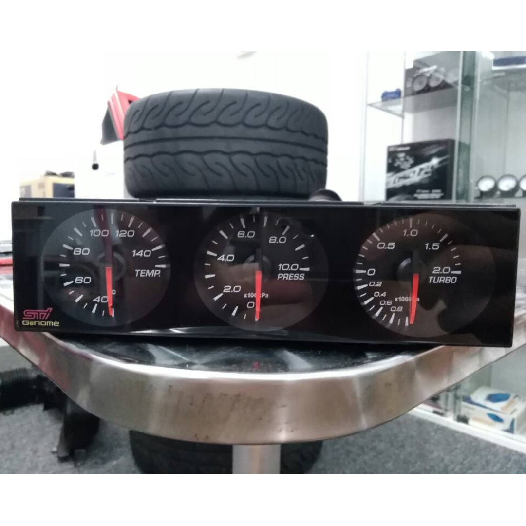 Rare STI Genome Defi Din Gauges Complete set, Car Accessories, Accessories on Carousell