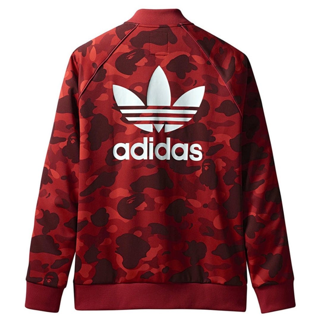 Bape x Adidas Track Top Jacket Red, Men's Fashion, Coats, Jackets and ...