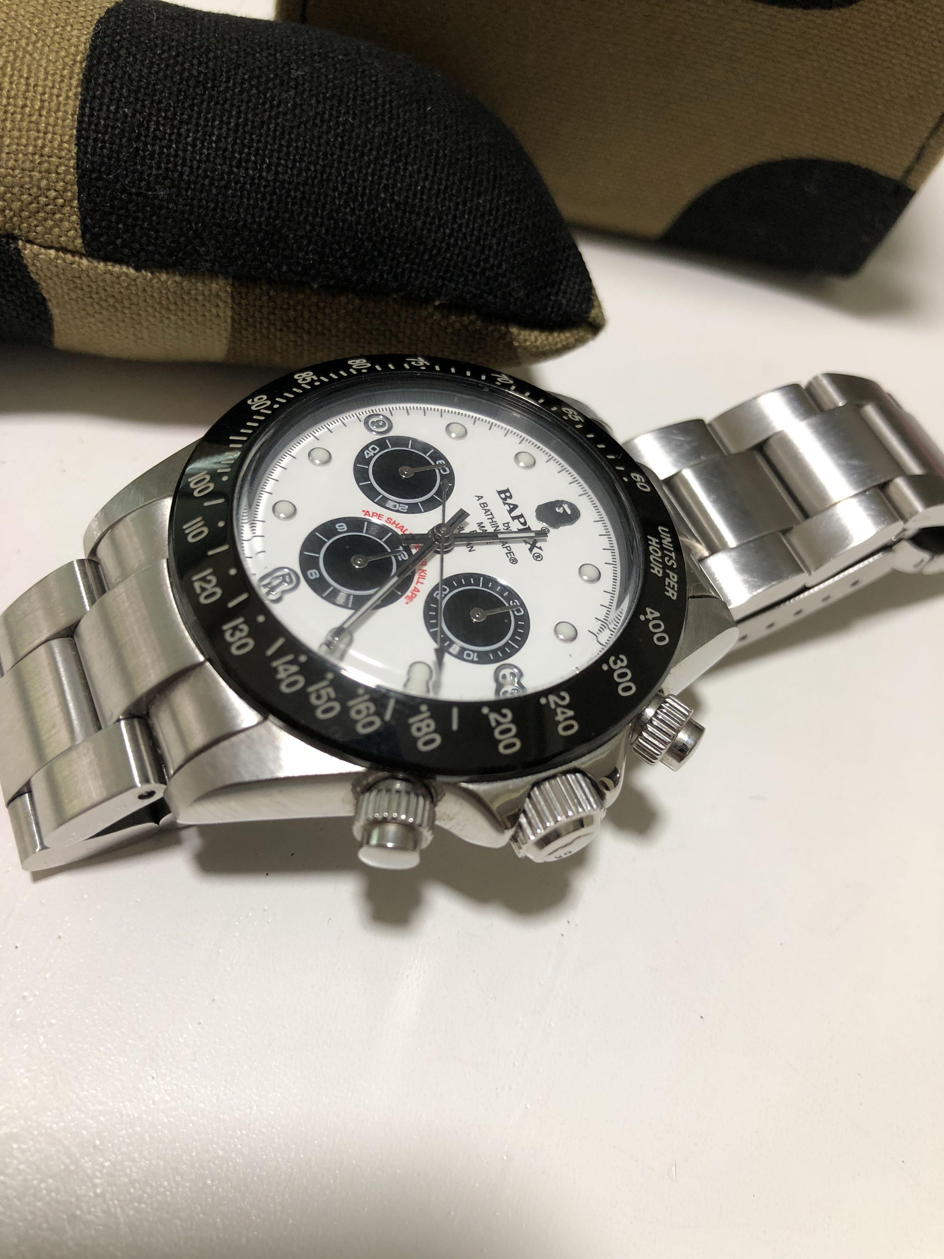 A BATHING APE BAPEX Daytona-silver white Size free bape , Luxury ...