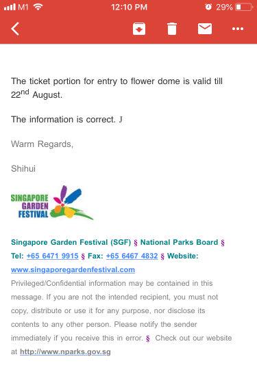 Garden by the bay flower dome ticket, Tickets & Vouchers, Local ...
