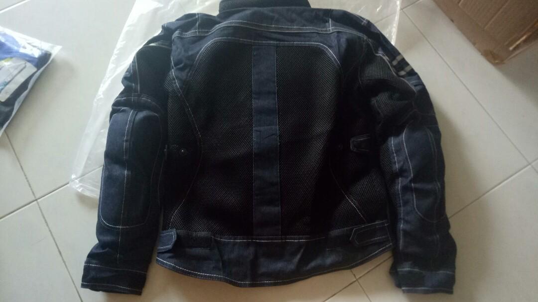 Komine JK006 JK-006 JK 006 Mesh riding racing armoured jacket suit navy ...
