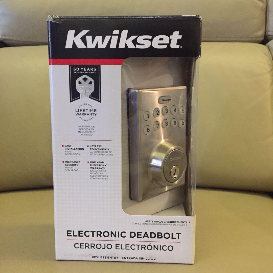 Kwikset 264 elctronic deadbolt door lock, Furniture & Home Living ...