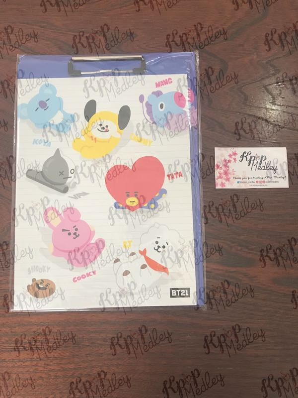 (ON HAND) Official BT21 Clipboard and Notepad Set, Hobbies & Toys ...
