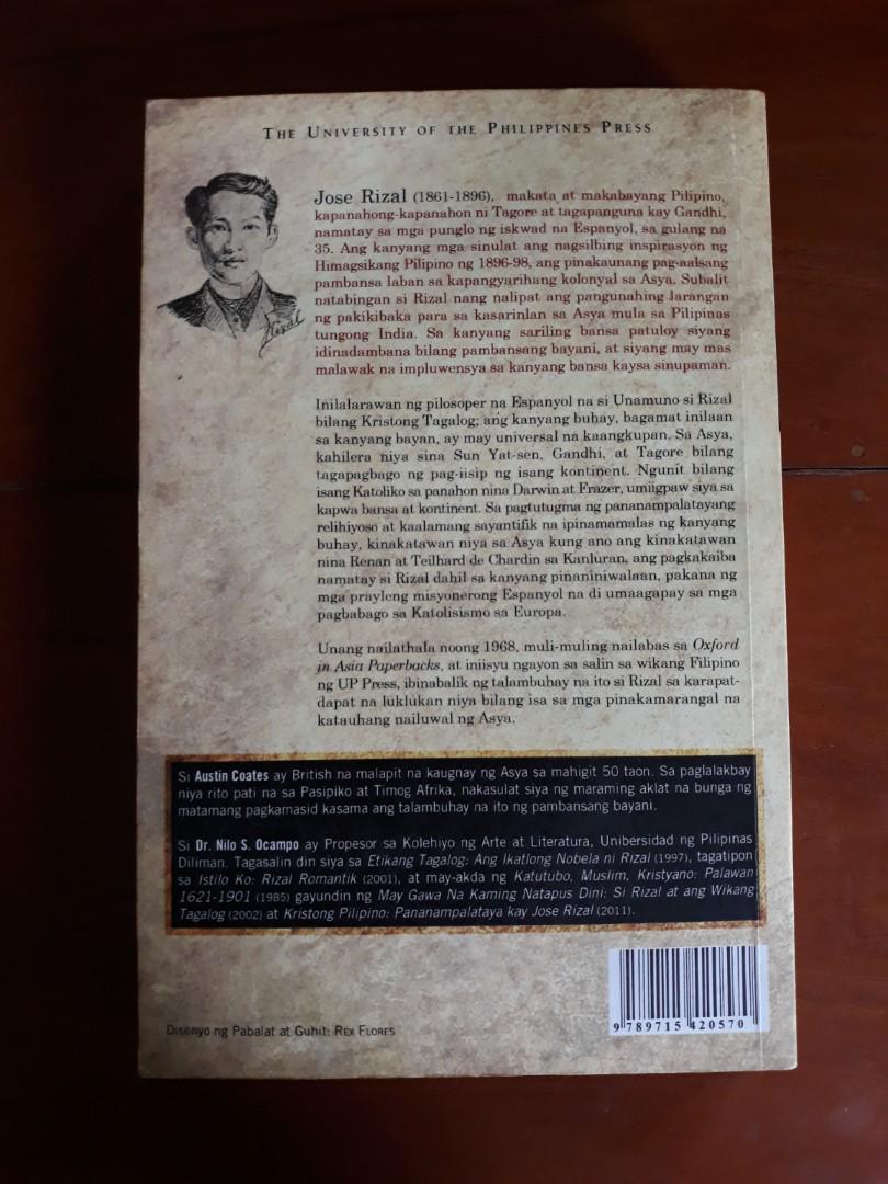 Rizal: Makabayan at Martir ni Austin Coates sa salin ni Nilo Ocampo ...