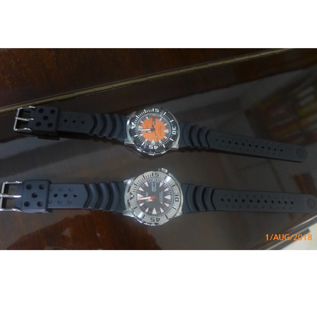 Seiko Red Fangs Monster And Orange Black Monster, Men's Fashion ...