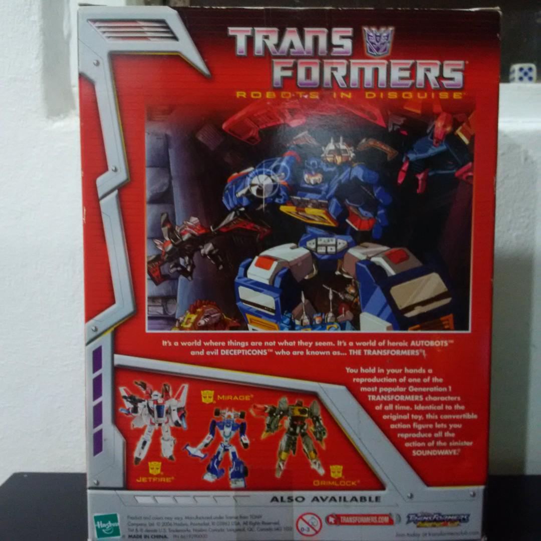 Transformer Generation 1 Re-issue Exclusive Soundwave Decepticon, Hobbies & Toys, Toys & Games ...